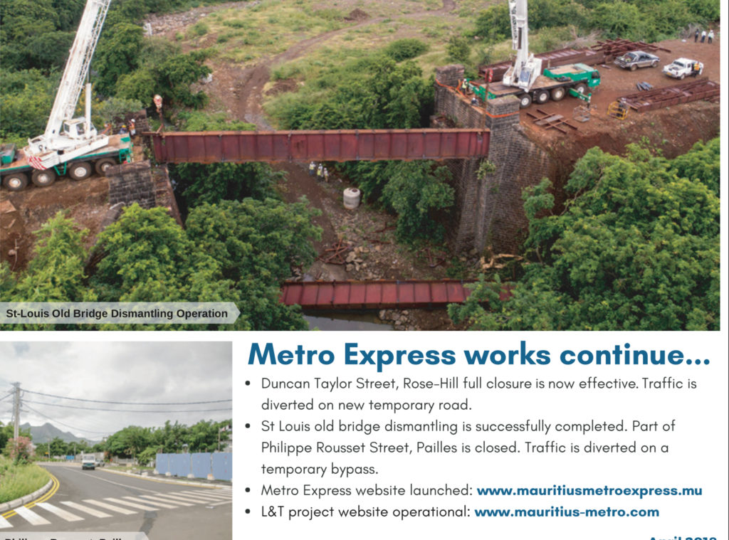 Metro Express Works Continue - Metro Express Mauritius